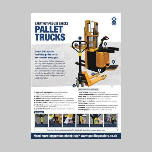 51364 - Pallet Truck Inspection Checklist Poster (A2) – Safety ...